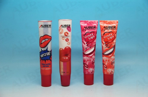 Red Aluminum Laminated Lip Gloss Tubes with Screw on Cap - Auber