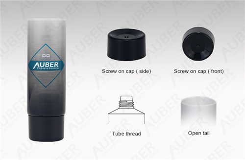 D30mm Offset Printed Clear Tubes Packaging with Black Screw on Cap - Auber